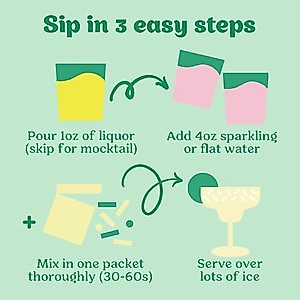 Craftmix Skinny Margarita Cocktail Mixers - Makes 12 Drinks - Zero Sugar, Zero Net Carbs, Zero Calories Mocktail Drink Mixers - Real Fruit - Vegan, Non-GMO, Dairy Free, Gluten Free