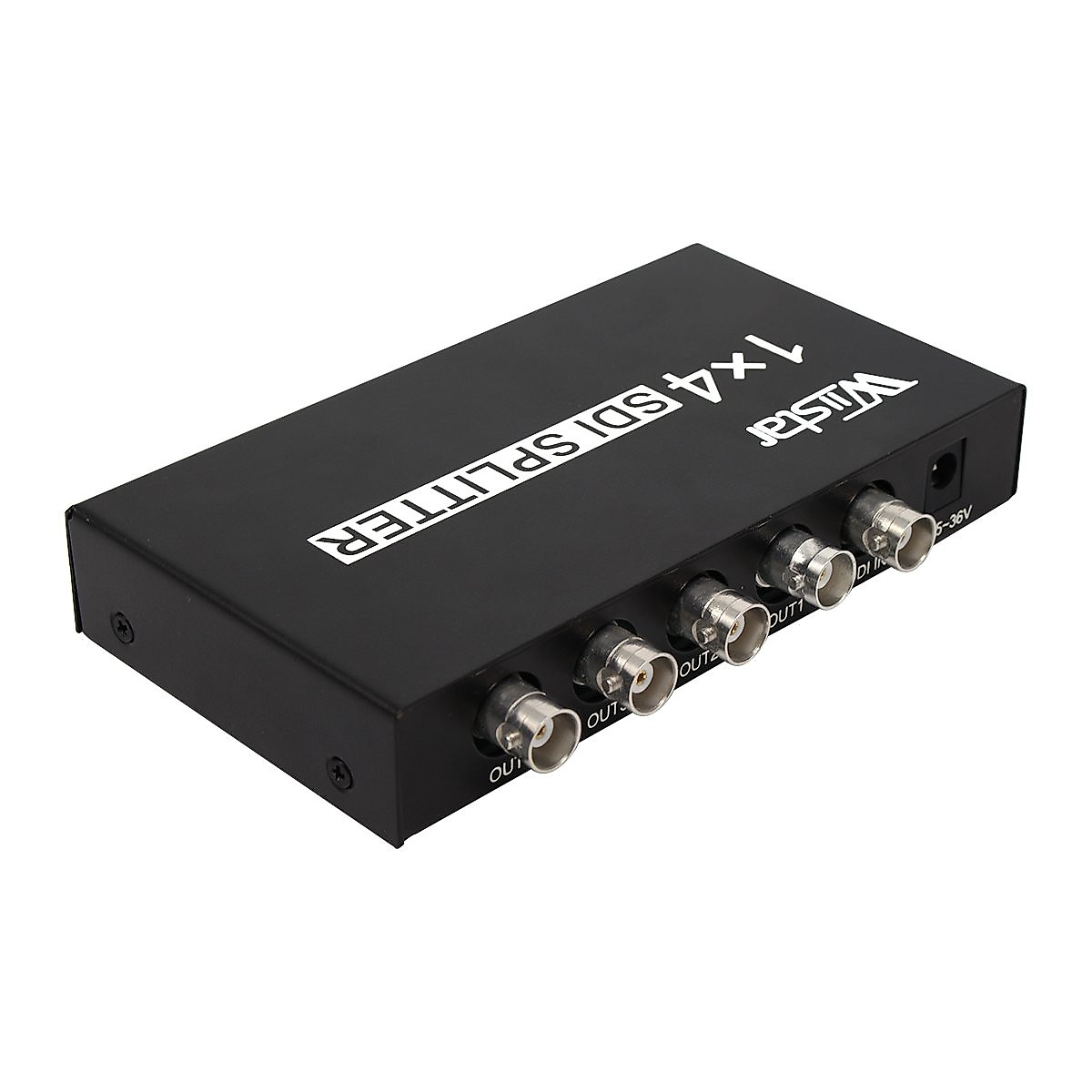 Wiistar SDI 1x4 Splitter Black Amplifier Splitter 1 in to 4 Out SD-SDI HD-SDI 3G-SDI Repeater Extender