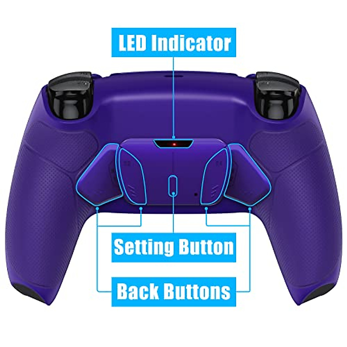 eXtremeRate Galactic Purple Rubberized Grip Programable RISE4 Remap Kit for PS5 Controller BDM-010 BDM-020, Upgrade Board & Redesigned Back Shell & 4 Back Buttons for PS5 Controller -NO Controller