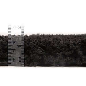 Rugs.com - Über Cozy Solid Shag Collection Rug – 9' x 12' Jet Black Shag Rug Perfect for Living Rooms, Large Dining Rooms, Open Floorplans