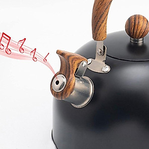 Teapot HExeh whistle kettle Amazon black chirping kettle wish coffee tea kettle 2.5LHigh-Quality Stainless Steel Whistling Kettle - Safe, Convenient, and Efficient Boiling Toolcoffee