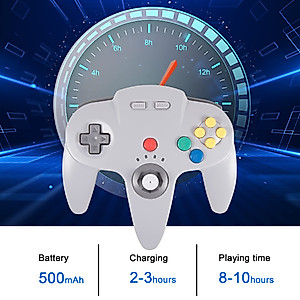 KIWITATA Wireless N64 Controller Compatible with Switch/Lite/OLED, 2.4GHZ N64 Remote Wireless Switch Game Joystick Controller Gamepad for N64 /Switch Console, Raspberry Pi, PC Windows 7,8,10,11 Gray