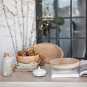 Bloomingville Mango Wood White Enameled Interior, Set of 2 Bowl, 2