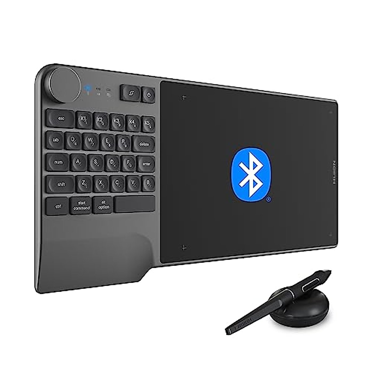 Wireless Drawing Tablet HUION Inspiroy Keydial KD200 Bluetooth Graphic Tablet with Keyboard Dial 5 Customized Express Keys Battery-Free Pen, 8.9x5.6 inch Art Tablet Compatible with Windows,Mac,Android