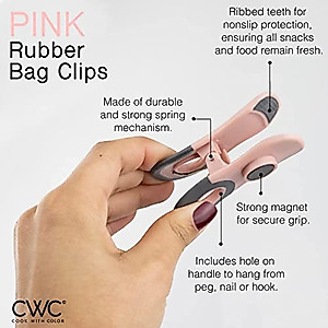 COOK WITH COLOR Cute Bag Clips - Funny Snack Clips, Magnetic Chip Clips for Bags - Kitchen and Food Bag Clips for Airtight Seal for Food Storage, Multi, Pack of 10