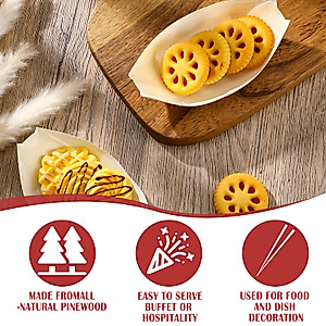 Newtay 100 Pcs Bamboo Disposable Boat Plates 5.5" Long Wooden Plates Dishes Food Boats Disposable Bamboo Boat Serving Tray Food Container Wood Bowl for Catering and Home Use