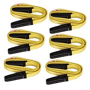 XSTRAP STANDARD 6PK 1" x8' Lift Sling Web Strap/Wear Guard End, 4,000 lbs Break Strength Lifting Straps with 2 Reinforced Loops for Tree Saver Lifting Furniture Appliances Machine