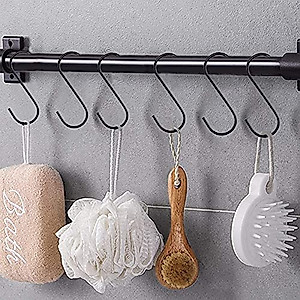 D-BUY 30 Pack 3.5 inch S Hooks Heavy Duty S Hooks Plants Hooks S Hooks for hangings Outdoor Hooks Light Hooks Cup Hooks Large Hangers for Kitchen, Bathroom, Bedroom and Office (Black)