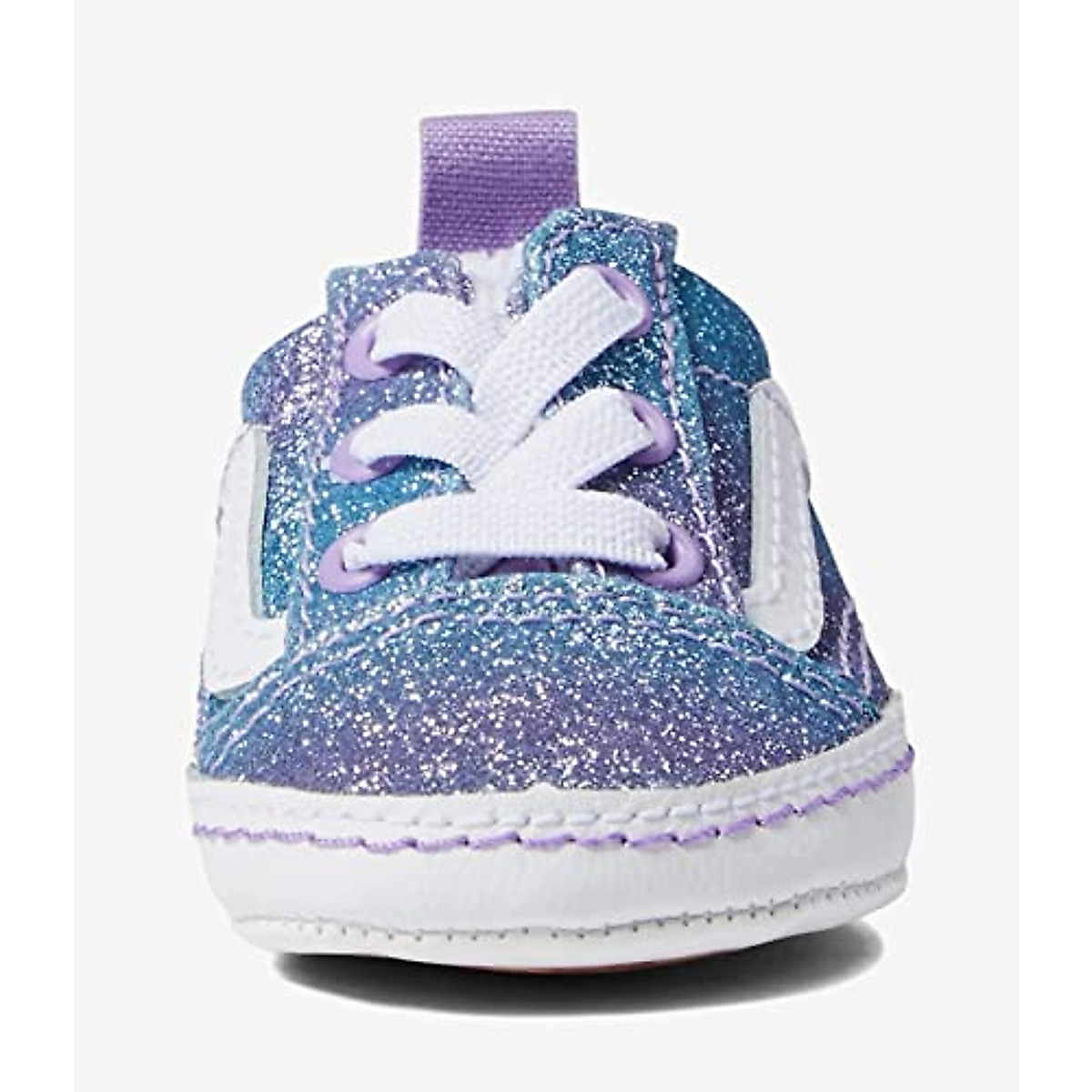 Vans, Old Skool Infant Crib Sneakers (Ombre Glitter - Multi/True White, 3)