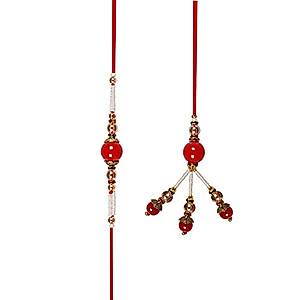 ARTISENIA Lumba Rakhi Set for Brother Bhabhi | Raksha Bandhan Rakhi Pair for Bhaiya Bhai Bhabhi Sister (Design4)