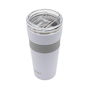 BUILT 24 Ounce Shasta Double Wall Vacuum Insulated Stainless Steel Coffee and Water Tumbler with Easy to Clean Flip to Open Lid