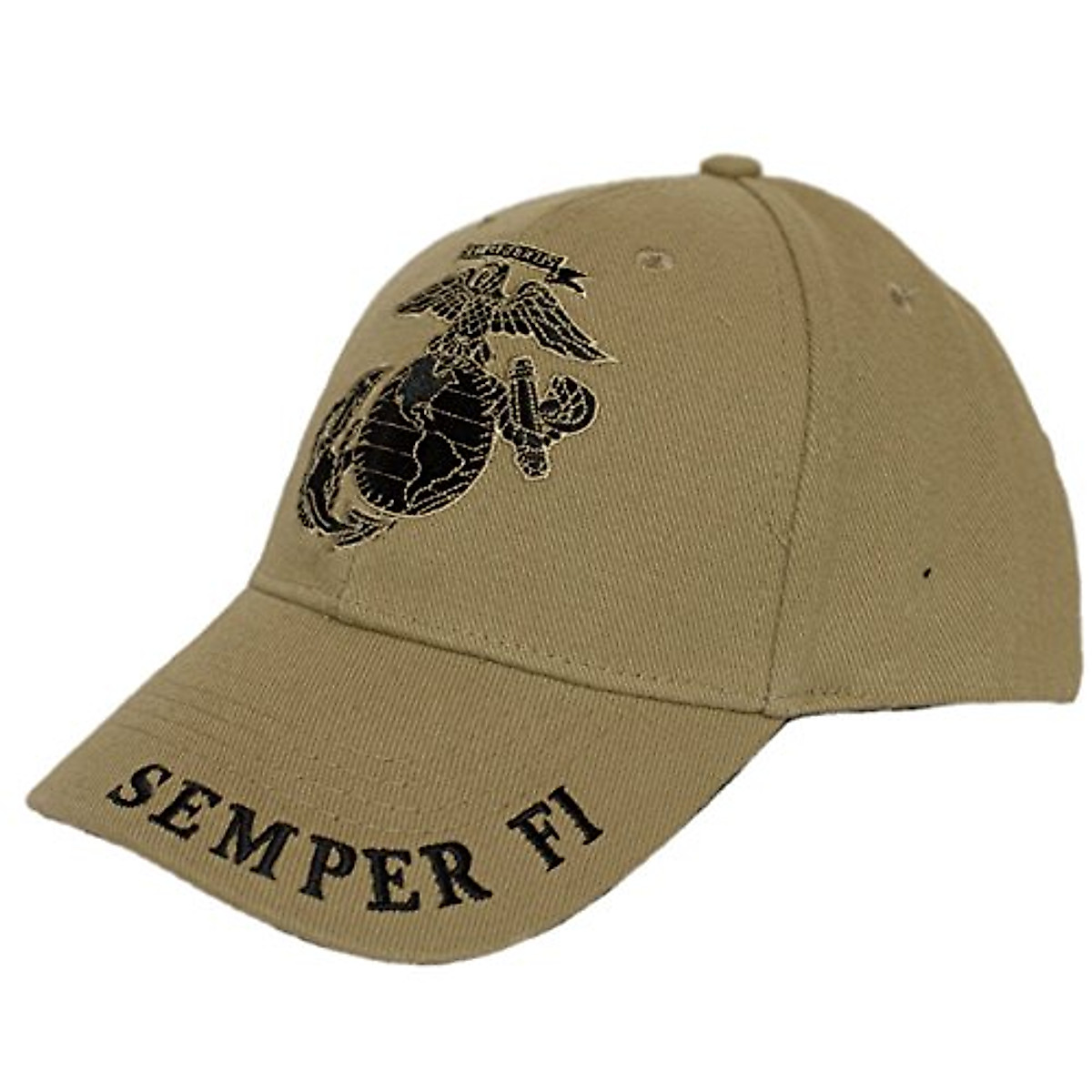 U.S Marine USMC Semper Fi Logo Eagle Embridered Cap Hat Beige