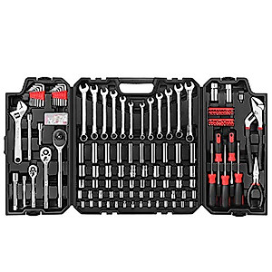 Eastvolt 248 Pieces Mechanics Tool Set, General Purpose Mixed Sockets and Wrenches, Hand Tool Set Auto Repair Tool Kit with Storage Case (EVHT24801)