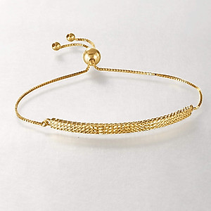 Ross-Simons 14kt Yellow Gold Diamond-Cut Bolo Bracelet
