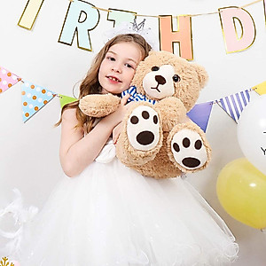 Tezituor 24 Inch Teddy Bear Stuffed Animal, Big Teddy Bear Plush Toys with Scarf, Cute Brown Teddy Bear for Girlfriend Kids