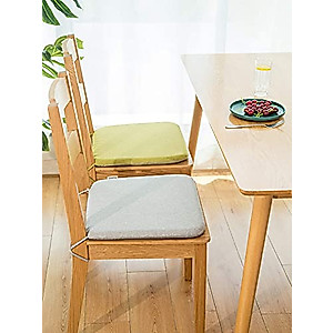 Modmetal Linen Seat Cushion with Laces Soft Chair Cushion with Machine Cover for Dining Chair Tatami Office Chair-Light Brown 44x40x39cm(17x16x15inch)