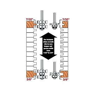 Freud 99-036: 1-3/4" (Dia.) Adjustable Tongue & Groove Bit Set