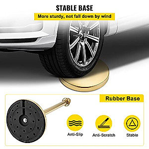 VEVOR Velvet Ropes and Posts, 5 ft Red Velvet Rope, Stanchion Post, Crowd Control Barriers Gold Stanchions, Red Carpet Poles Rubber Base, Crowd Control Ropes and Poles for Party (38, Gold, 4)