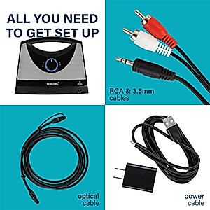 SEREONIC Portable Wireless TV Speakers for Smart TV - Ideal for TV Watching Without The Blaring Volume - Wireless Speakers for TV Designed for Hard of Hearing, Elderly, and Seniors - 100ft Range