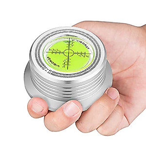 Viborg LP628S Record Weight Disc Stabilizer, Silver 60Hz Turntable Level, 280G (9.9 OZ) HiFi 3 in 1 Vibration-Proof Vinyl Clamp with Bubble Leveling (60Hz, Silver)