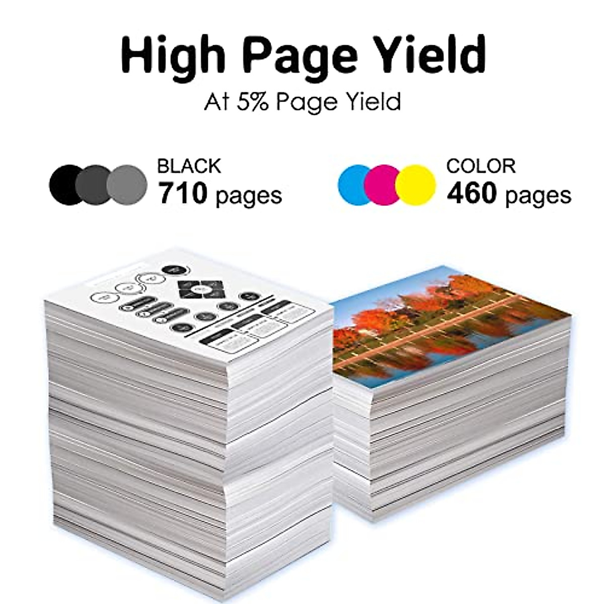 63 Ink Cartridges for HP 63XL 63 XL Topink 63 Ink Cartridge Combo Pack Compatible with Officejet 3830 4650 4652 4655 5200 5255 Envy 4520 4512 Deskjet 1112 2130 2132 3630 3632 Printers