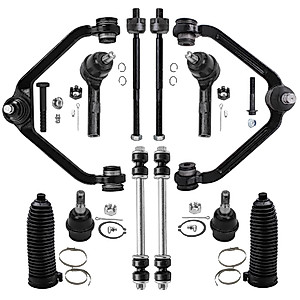 Detroit Axle - Front End 12pc Suspension Kit for Ford Ranger Mazda B3000 B4000, 2 Upper Control Arms 2 Lower Ball Joints Inner & Outer 4 Tie Rods 2 Boots 2 Sway Bars Replacement