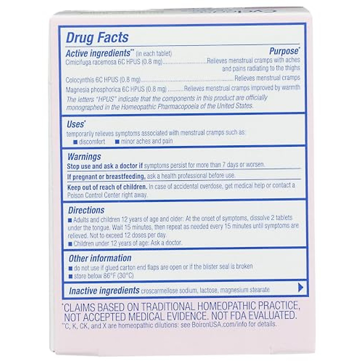 Boiron Cyclease Cramp Tablets, 60 CT