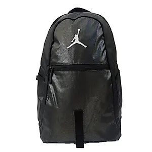 Nike Michael Jordan Air Jumpman Backpack Bookbag, BLACK/SILVER LAPTOP STORAGE