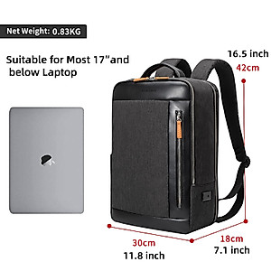 NOBLEMAN Business Smart Backpack Waterproof Laptop Backpack Travel Durable Daypack (black)