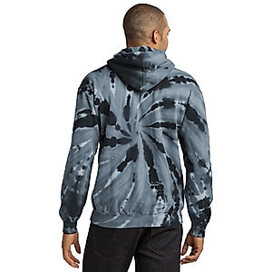 Port & Company Men's Essential Tie Dye Pullover Hooded Sweatshirt 4XL Black