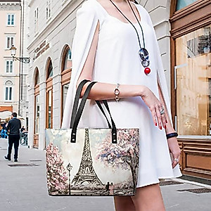 Womens Handbag Paris Street Leather Tote Bag Top Handle Satchel Bags For Lady