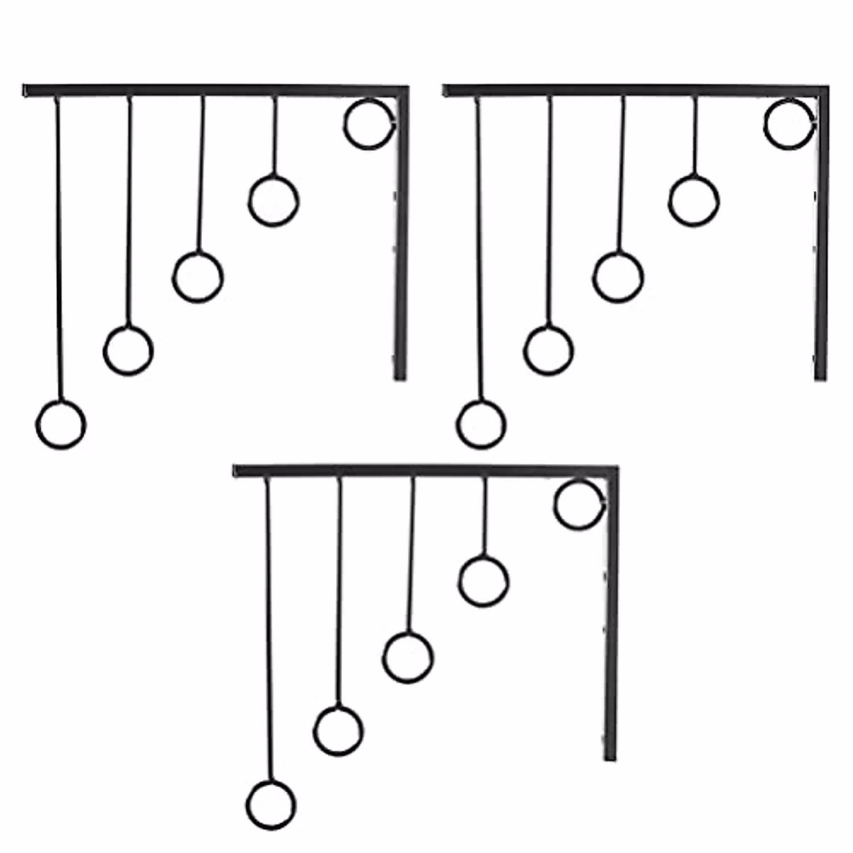 Baluue Clothes Hanger Rack 1 Set of Wall- Mounted Metal Garment Rack Clothes Display Hanger Bedroom Closet Clothing Organizer Space Save Clothes Rack with 5 Hanging Rings Black