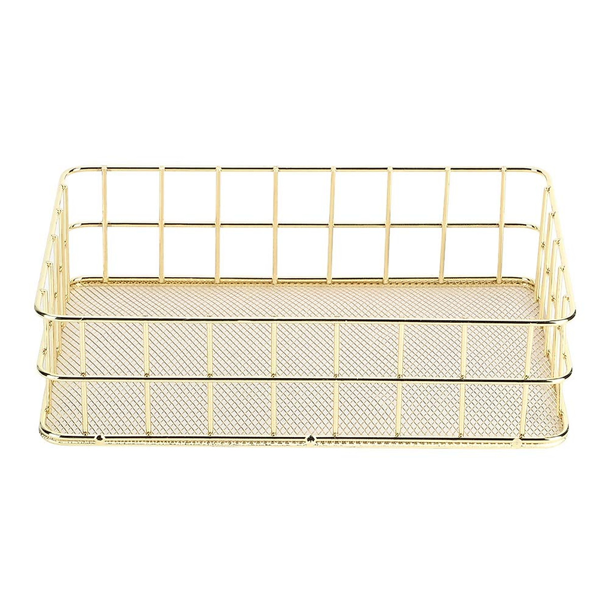 Wire Mesh Basket, Golden Iron Storage Basket Multifunctional Wire Mesh Desktop Storage Organizer for Home (Large Size)