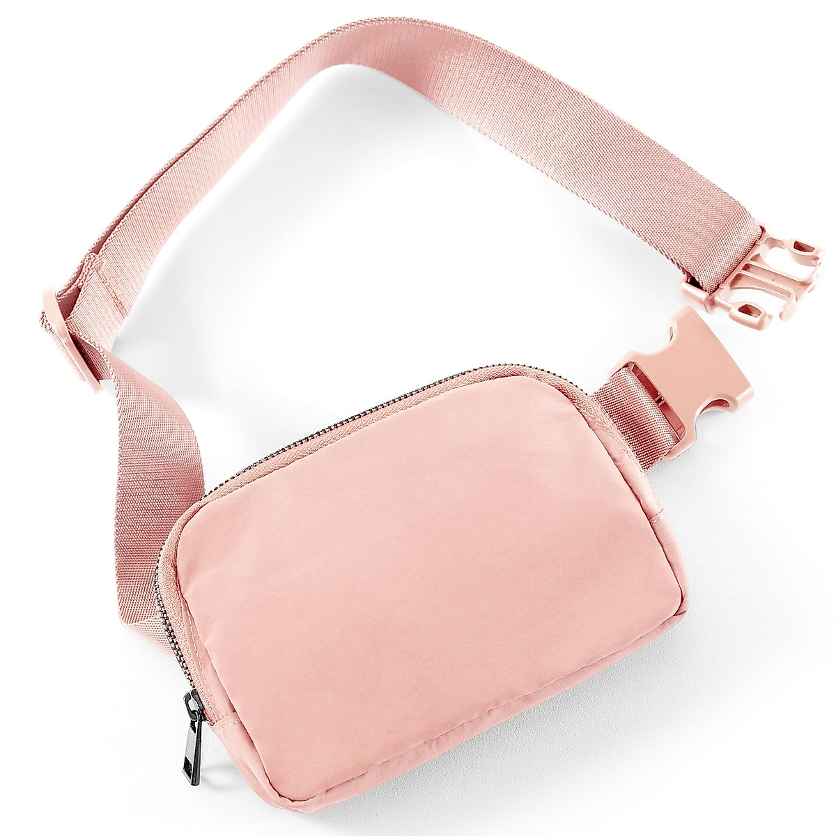 ODODOS Unisex Mini Belt Bag with Adjustable Strap Small Fanny Pack for Workout Running Traveling Hiking, Light Pink