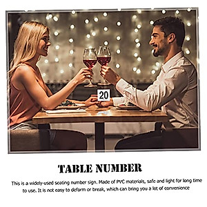 HAWILLOSCH 25pcs Table Number Plate Name Place Cards Wedding Place Cards Seat Card Wedding Ceremony Decorations Restaurant Table Cards Table Cards 1-25 Tabletop Numbers Seat Number Signs Pvc