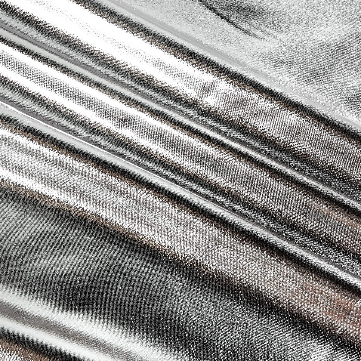 Foil Lame Stretch Knit Spandex Silver, Fabric by the Yard