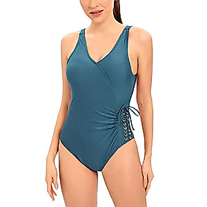 DUOWEI Bikini Woman Flower Swimsuit for Women Bathing Suit V Neck Backless Solid Metal Ring Decoration Swimwear Boxing Short