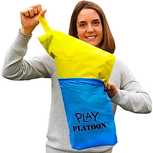 Play Platoon Rainbow Parachute Toy for Kids, 12 ft Play Parachute Game for Kids with 16 Handles, Parachute for Kids, PE Equipment for Elementary School Gym Class, Backyard/Indoor Play Equipment