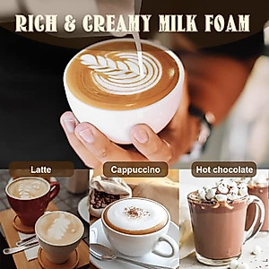 Milk Frother Electric, JoooDeee Automatic Milk Frother 600ml Removable 6 in 1 Dishwasher Safe Milk Container, Quiet, 500W, Stainless Steel