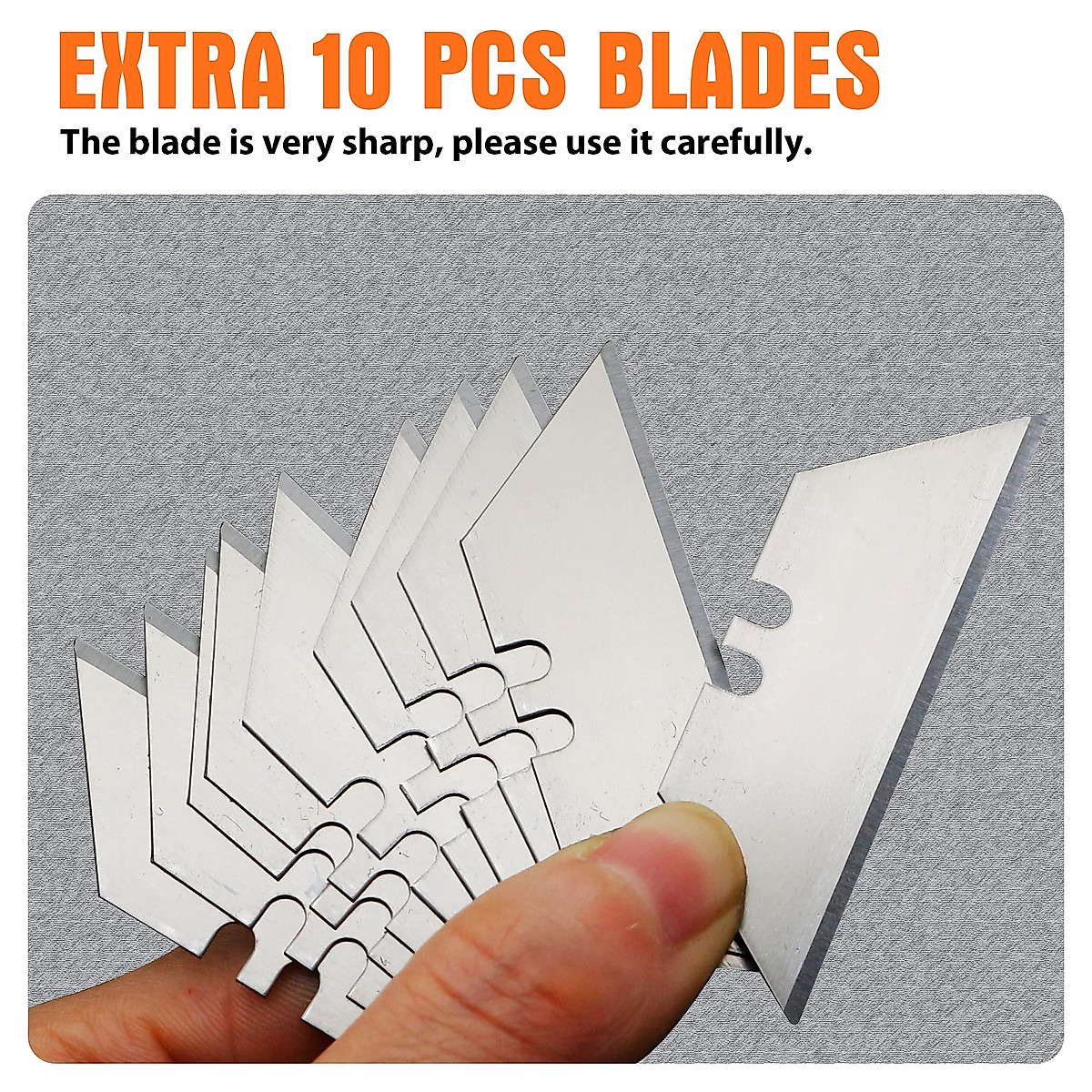 XW Retractable Utility Knife, Box Cutter Set for Cartons with Quick Blade Change, Extra 10 Blades Included, 6-Pack