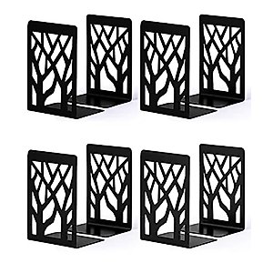 Book Ends, Bookends, Book Ends for Shelves, Bookends for Shelves, Bookend, Book Ends for Heavy Books, Book Shelf Holder Home Decorative, Metal Bookends Black 4 Pair, Bookend Supports, Book Stoppers