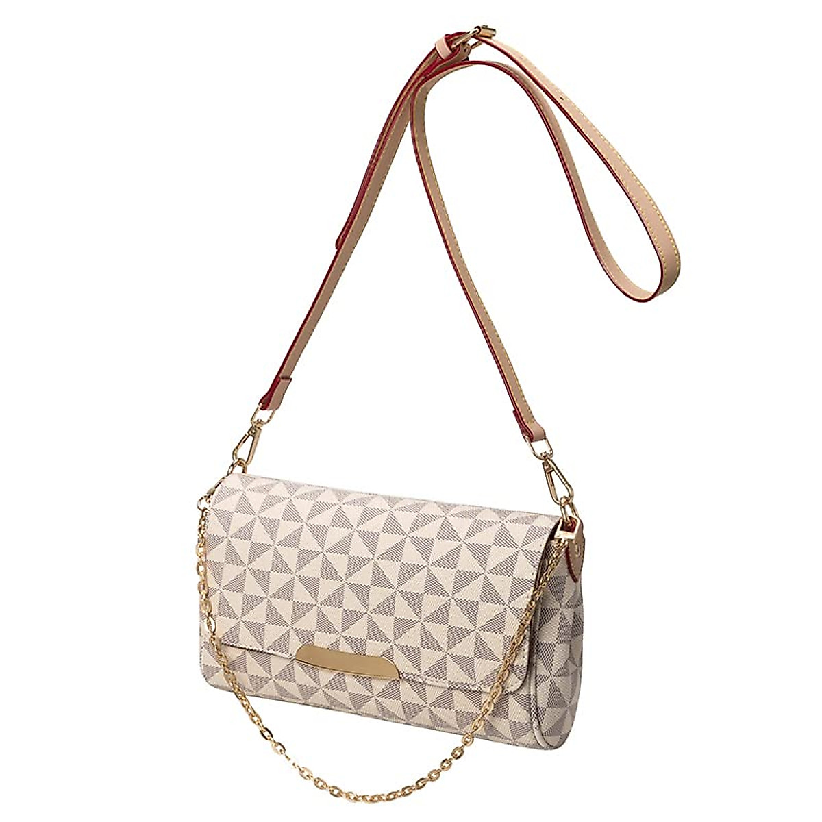 CHENFANS Women's Crossbody Bags Fashion Chain Bags Classic Casual Clutches Envelope Shoulder Bags PU Women's Messenger Bags (White)