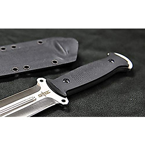 S-TEC Tactical Hunting Fixed Blade G10 Composite Handle Knife w/ Kydex Sheath