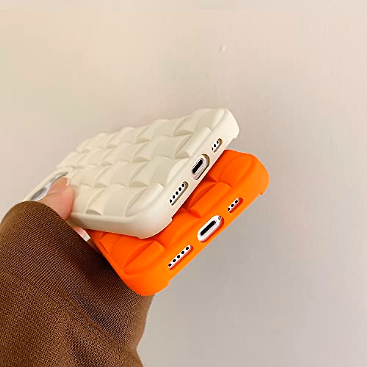 Yunguzi Clouds Compatible iPhone 12 Pro Max Case, Classic Checkered Desgin Soft TPU Heavy Duty Protection Shockproof Case Cover for iPhone 12 Pro Max (6.7 inch) (White)