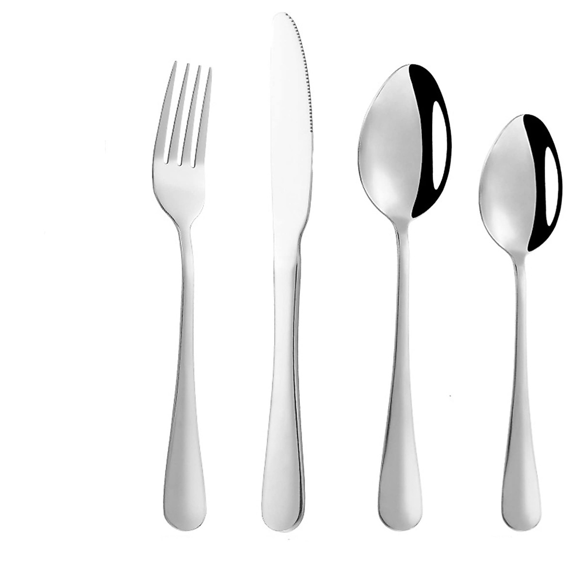 OBTIAN Stainless Steel Customized Flatware Set,Engraving Name Knife Forks Spoon,Personalized names will be engraved on your tableware, Customized Birthday Christmas Gift Silver