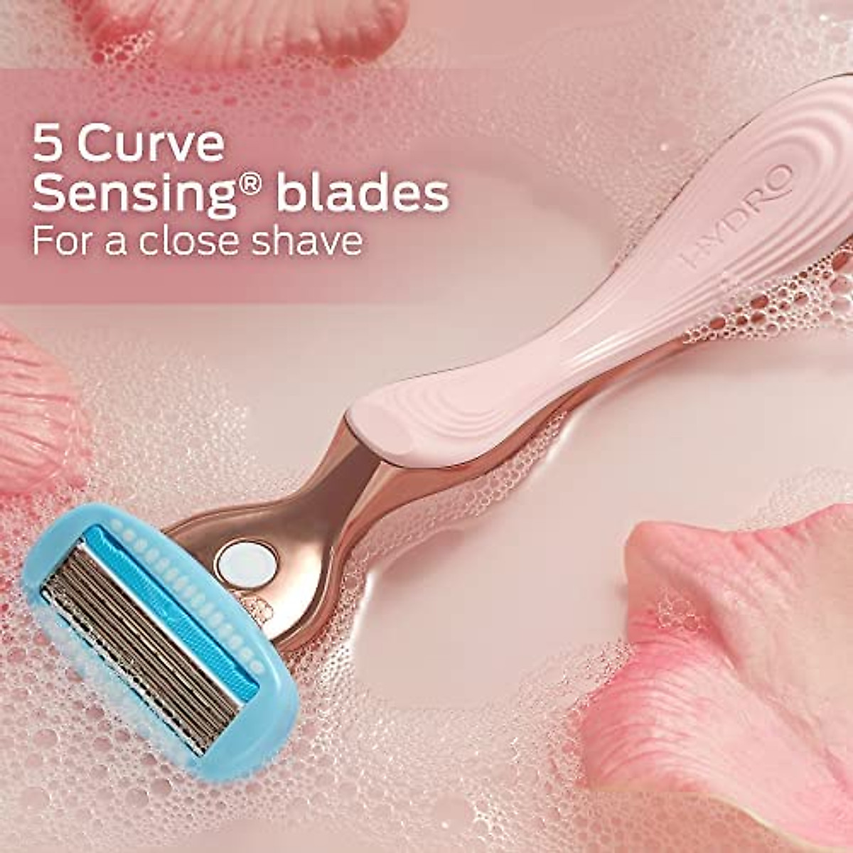 Schick Hydro Silk Moisturizing Razor for women, with premium Rose Gold Metal handle and 9 Cartridge Refills