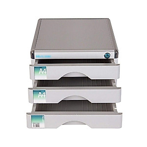 Flat File Cabinet, 3-Layers Office Storage Cabinet, Desktop Storage with Lock, Suitable for A4 File Storage