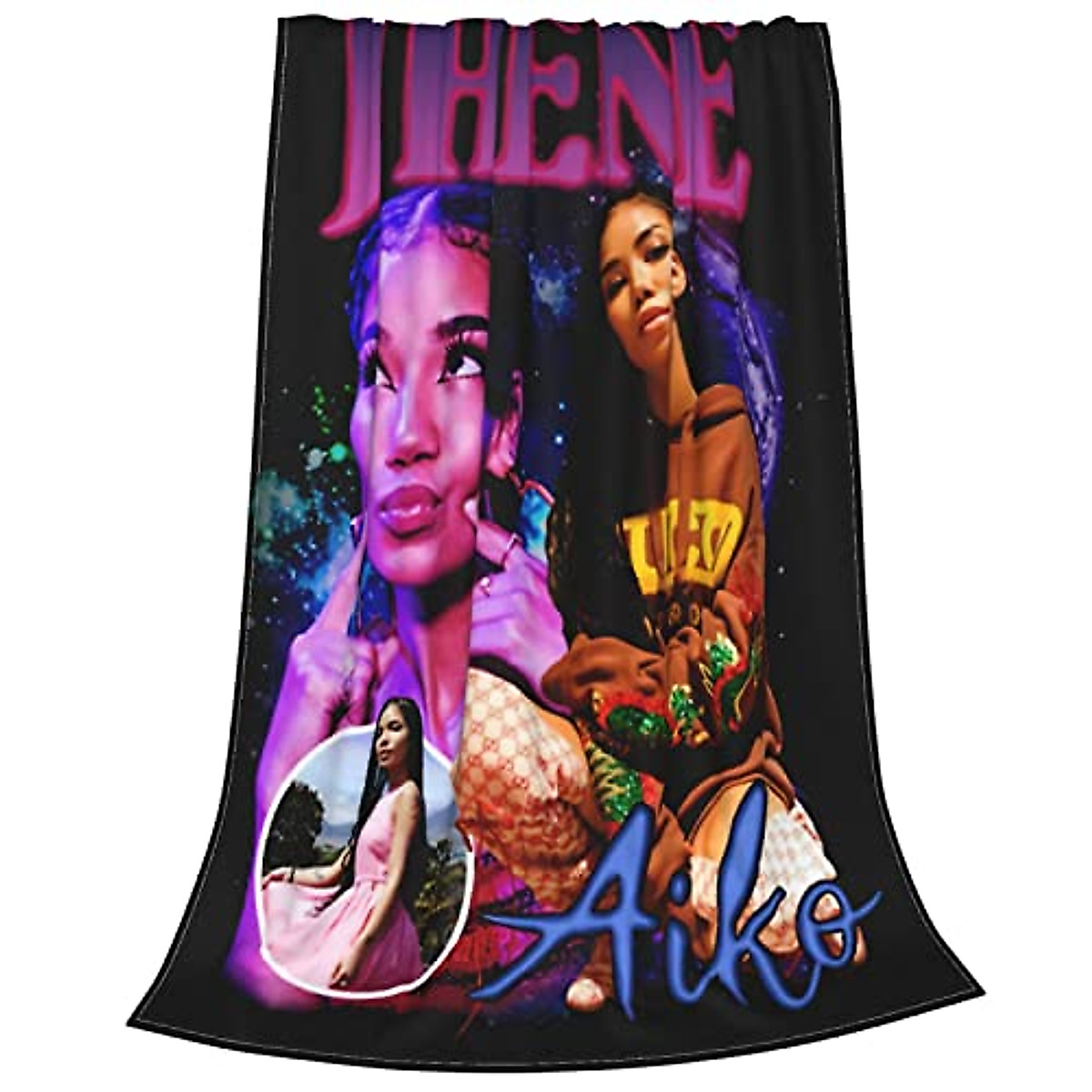 Hakla Jhenes Aikos Blanket Flannel Fleece Soft Warm Throw Blankets for Bed Sofa Chair Dorm 50''X40'', Black