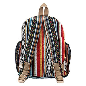 Small 13" cotton and hemp backpack, nepali backpack, himalayan backpack, Small 13" bag (BAG-008-SM)