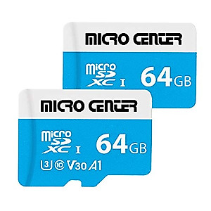 Micro Center 64GB microSDXC Card 2 Pack, Nintendo-Switch Compatible Micro SD Card, UHS-I C10 U3 V30 4K UHD Video A1 R/W Speed up to 95/30 MB/s Flash Memory Card with Adapter (64GB x 2)